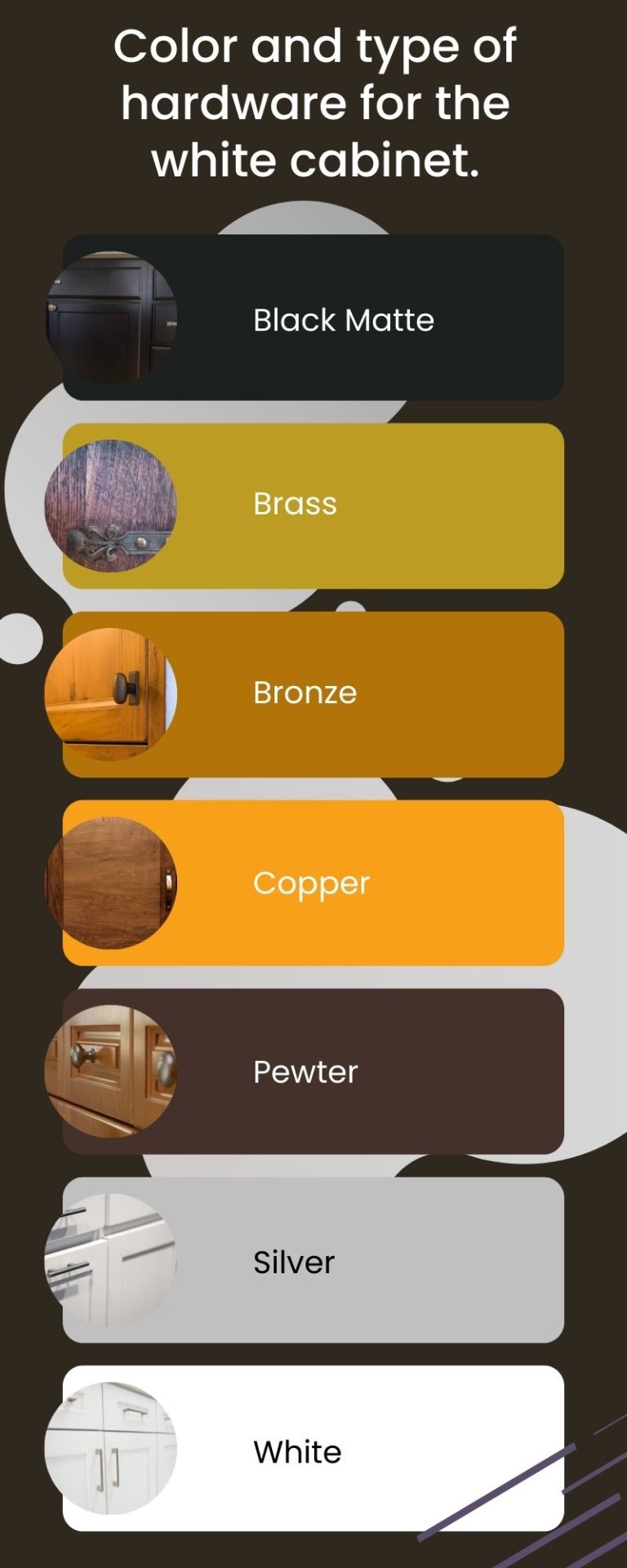 What Color Hardware For White Kitchen Cabinets?